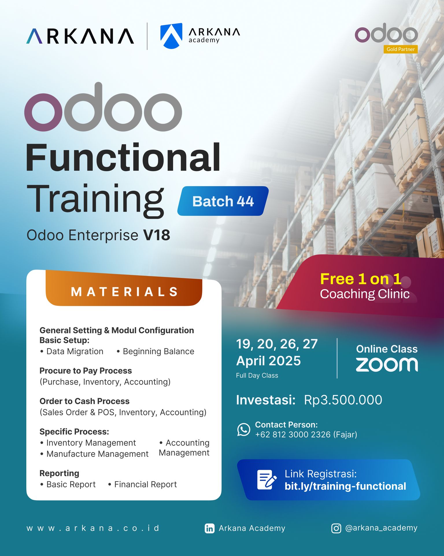 Odoo Functional Training | Indonesia